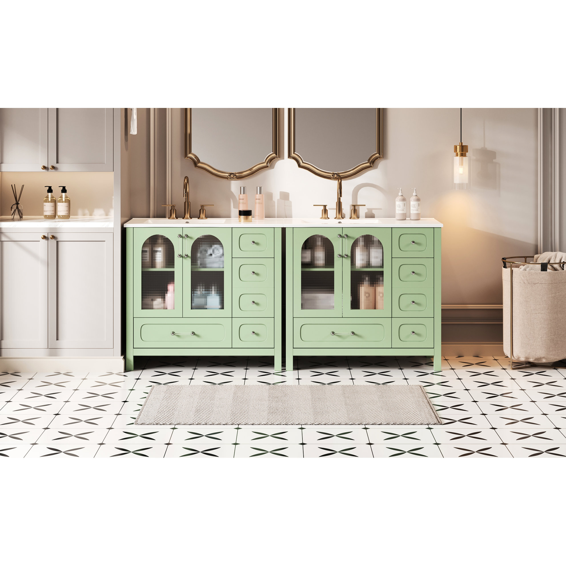 Hokku Designs 36-Inch Bathroom Cabinet With Waffle Texture Doors, Fresh ...