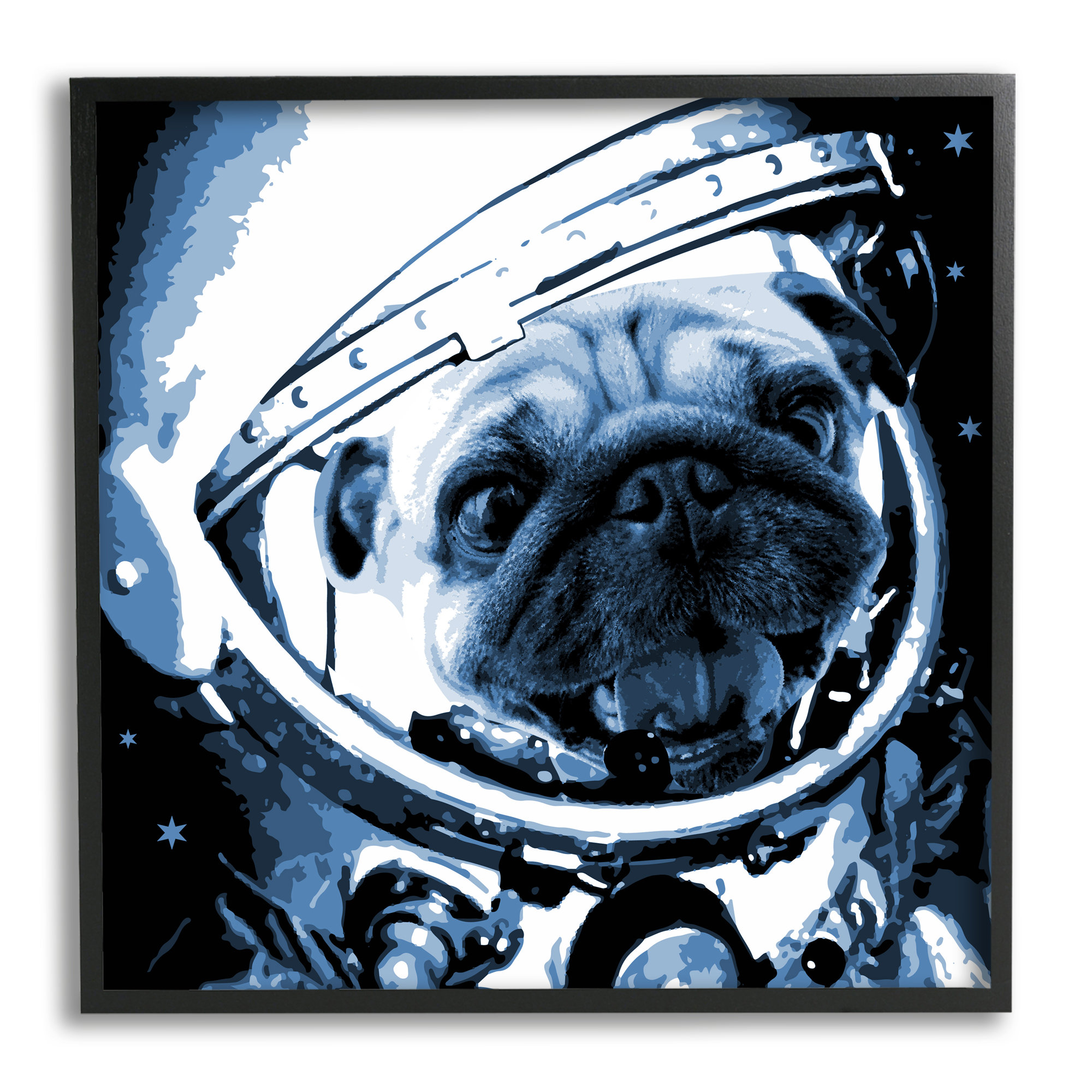 Stupell Industries Pug Space Astronaut Helmet Giclee Texturized Wall ...