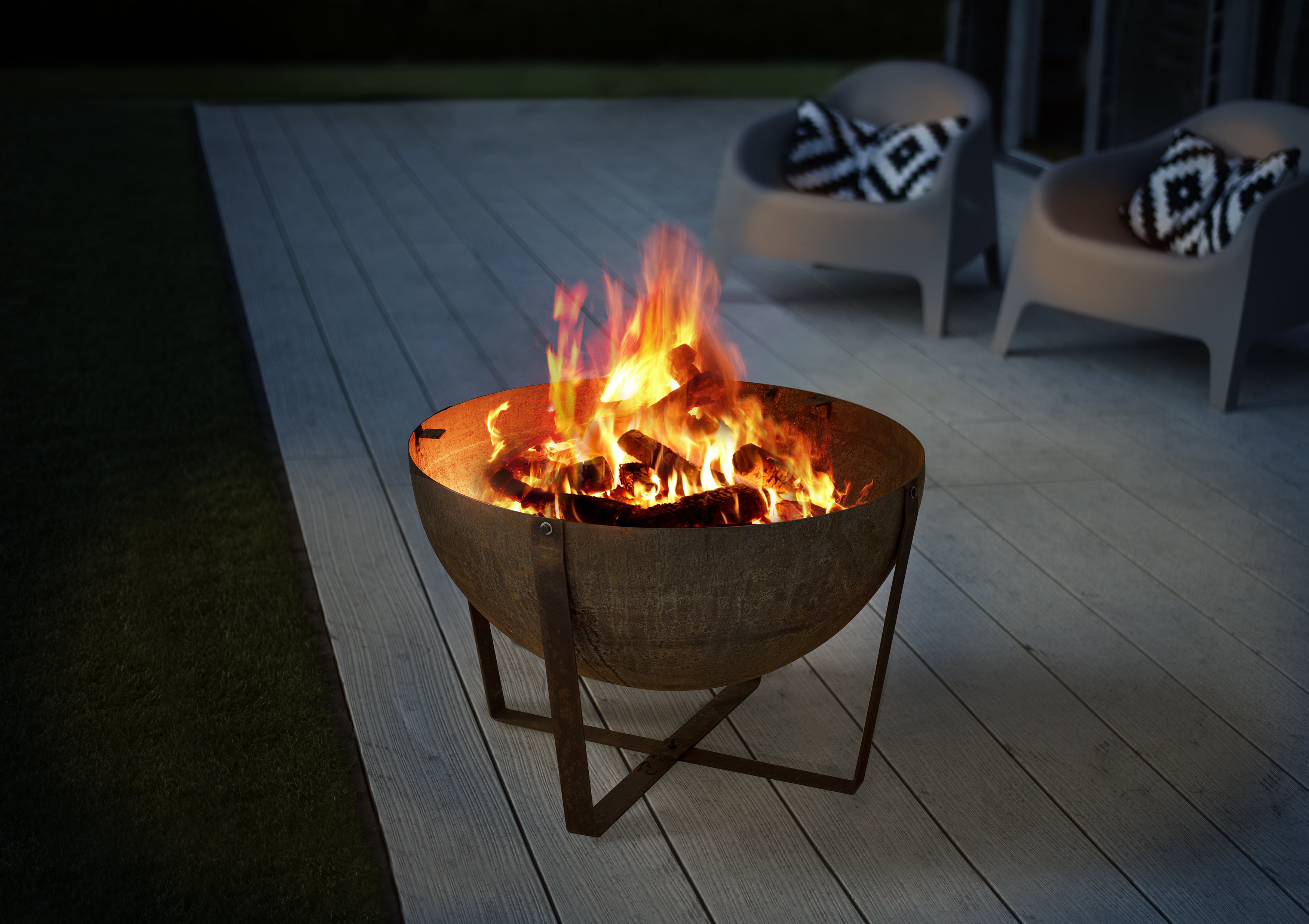 Big Horn Outdoors 23.62" H x 31.5" W Steel Wood Burning Outdoor Fire ...