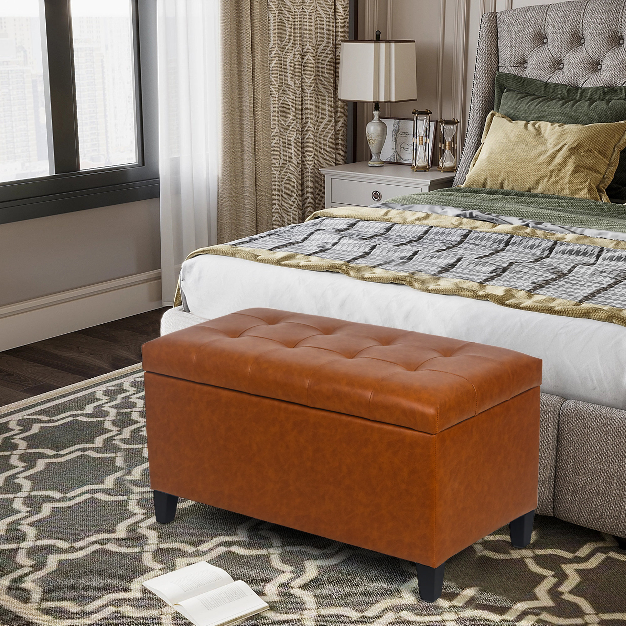 Charlton Home® Michale 33" Tufted Rectangle Storage Ottoman & Reviews ...