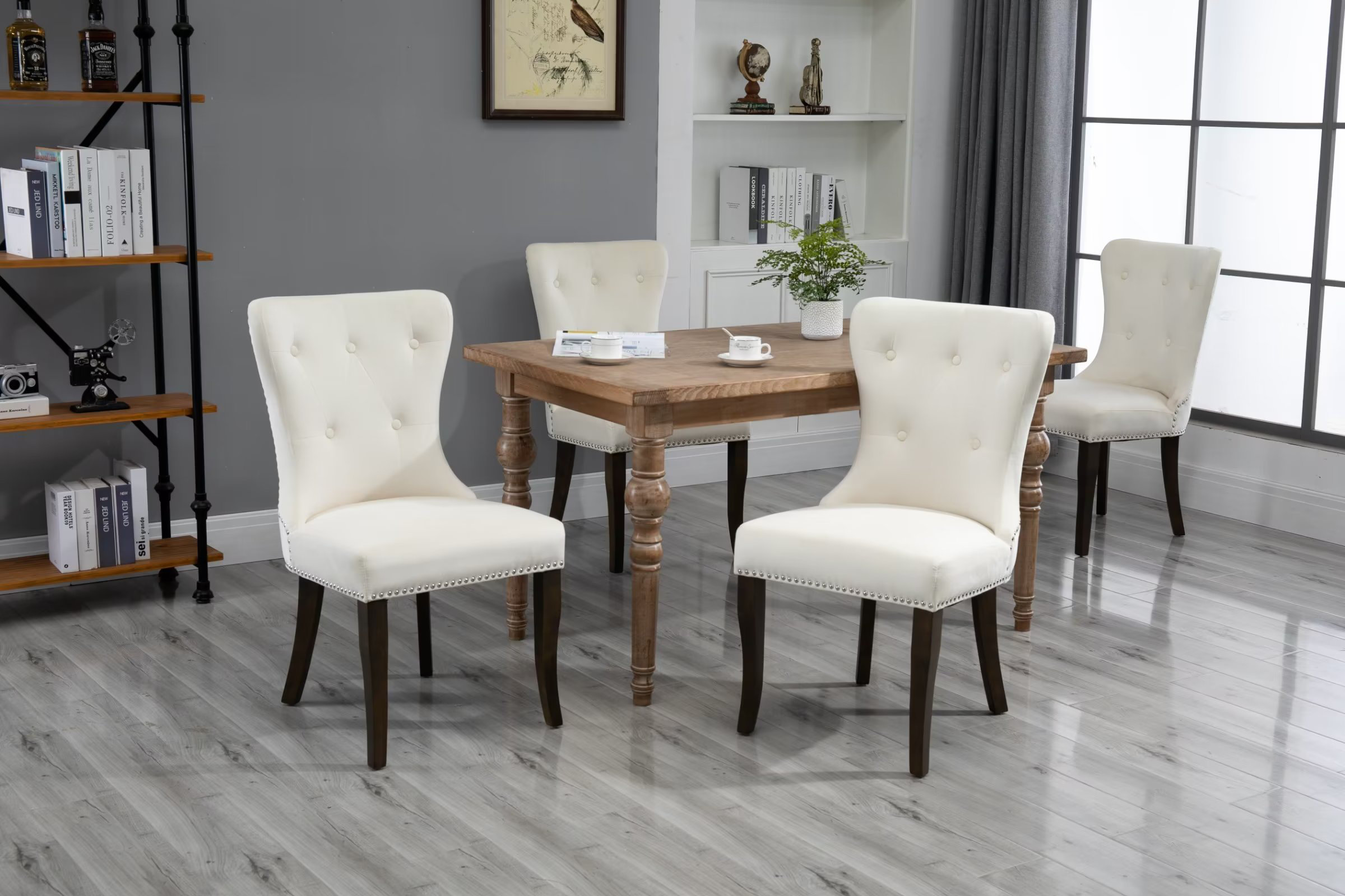 Rosdorf Park Strayer Tufted Velvet Solid Back Dining Chair | Wayfair