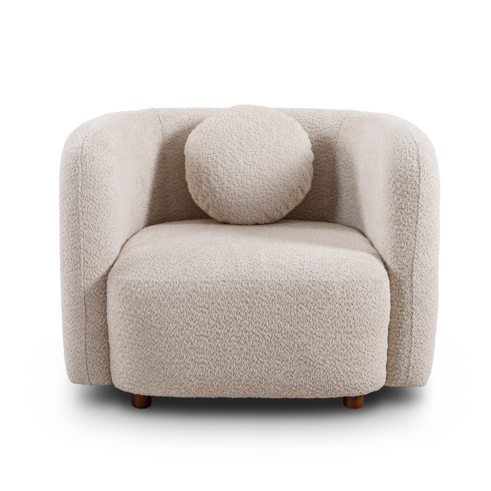 Corrigan Studio® Minimalist Japandi Accent Chair with Boucle Upholstery ...