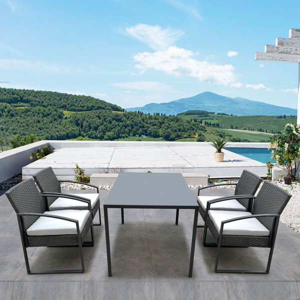 Latitude Run Arber Rectangular 4 - Person 120cm Long Dining Set with ...