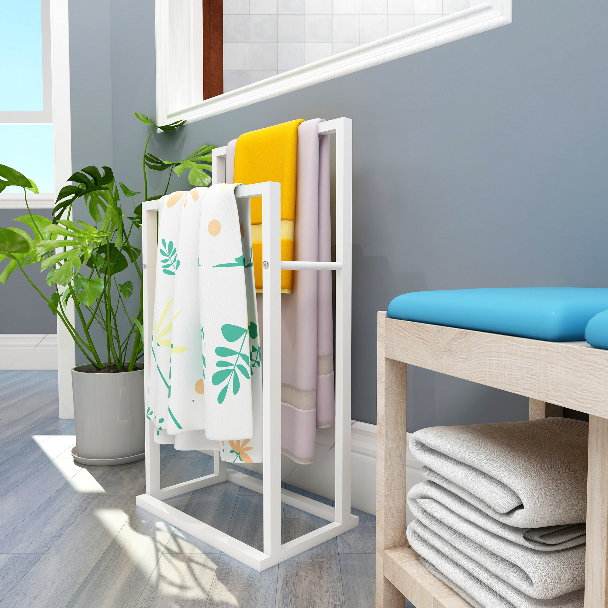 HOMERECOMMEND Free Standing Towel Rack & Reviews | Wayfair