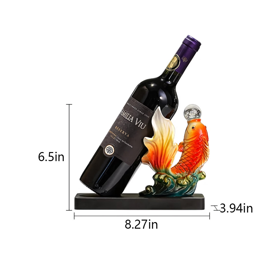 Red Barrel Studio Koi Fish Wine Rack Ornament, Lucky Koi Display Stand ...