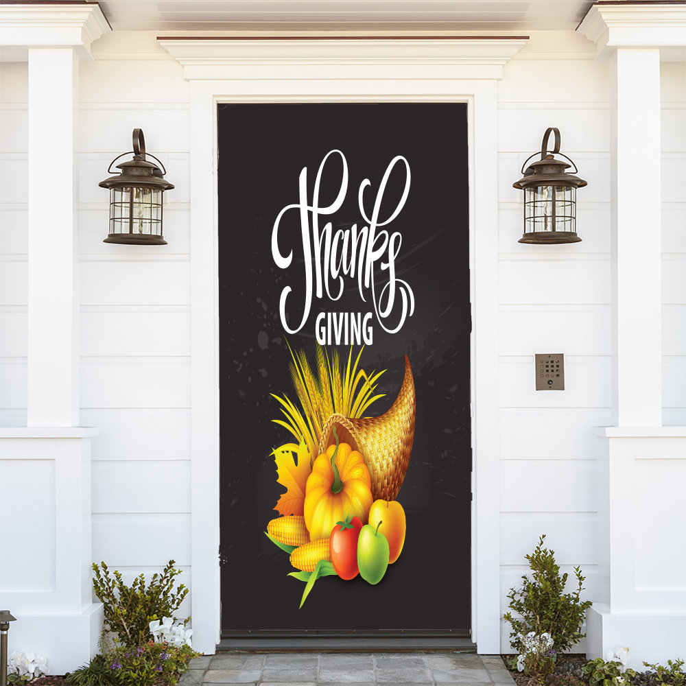 The Holiday Aisle® Thanksgiving Time Door Mural | Wayfair