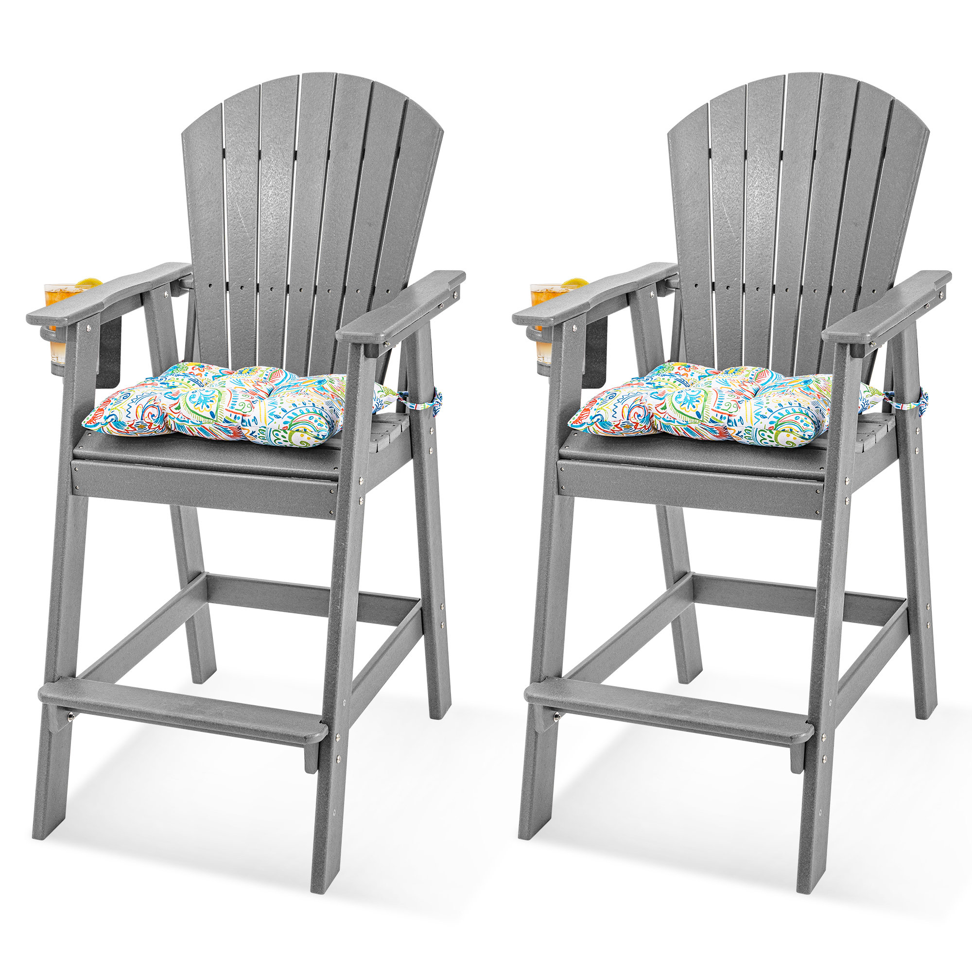 Dovecove Faul Outdoor 27.6'' Bar Stool with Cushion | Wayfair