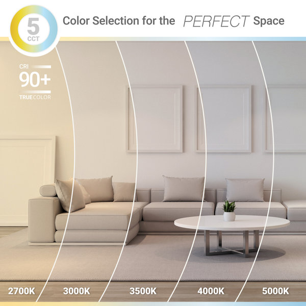 NUWATT 5/6 in. 5CCT Selectable Remodel 15W Retrofit Disc Light E26 Base ...