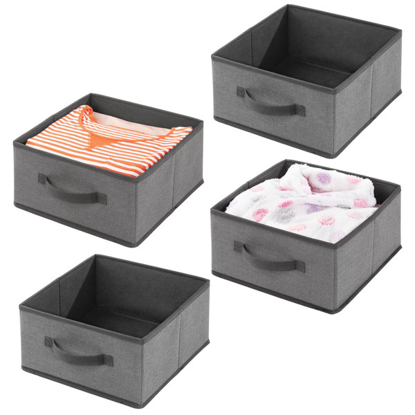mDesign Soft Fabric Closet Organizer Box with Pull Handle | Wayfair