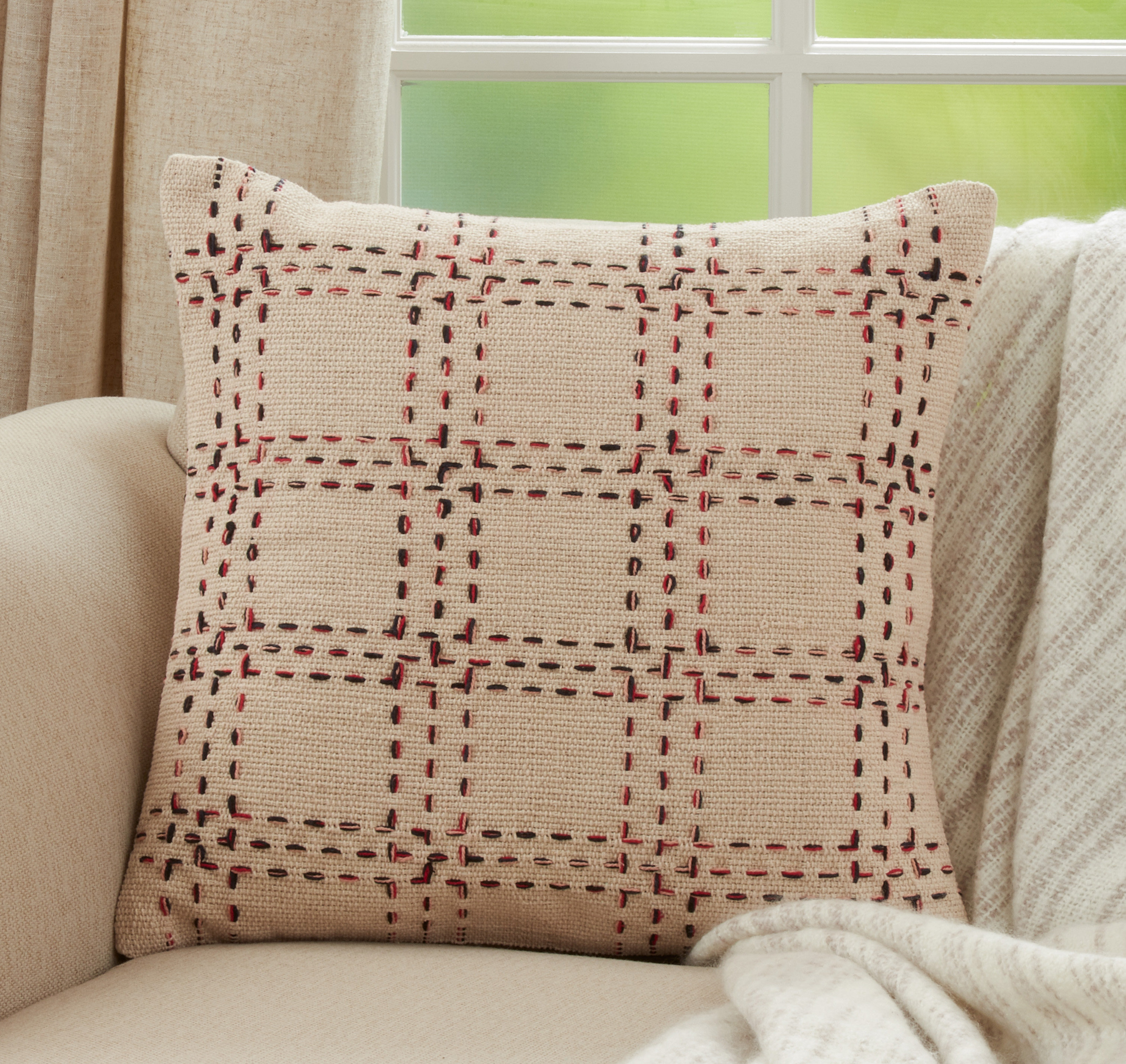 Saro Isla Berry Square Cotton Pillow Cover & Insert | Wayfair