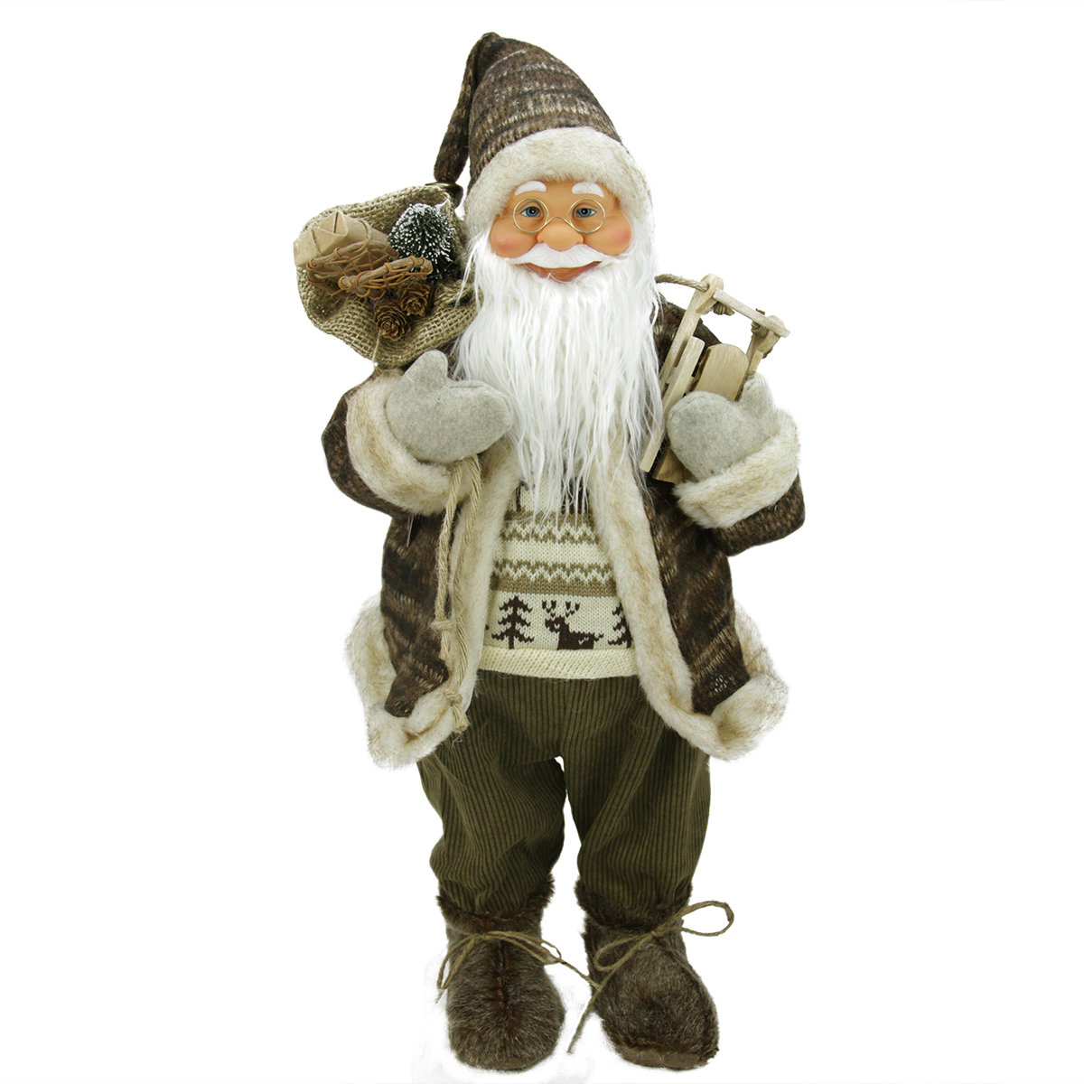 Northlight Seasonal 24" Brown Standing Santa Claus Christmas Figurine ...