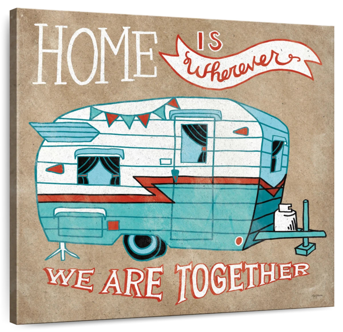 Ebern Designs Tergel Adventure Love Camper Taupe | Wayfair