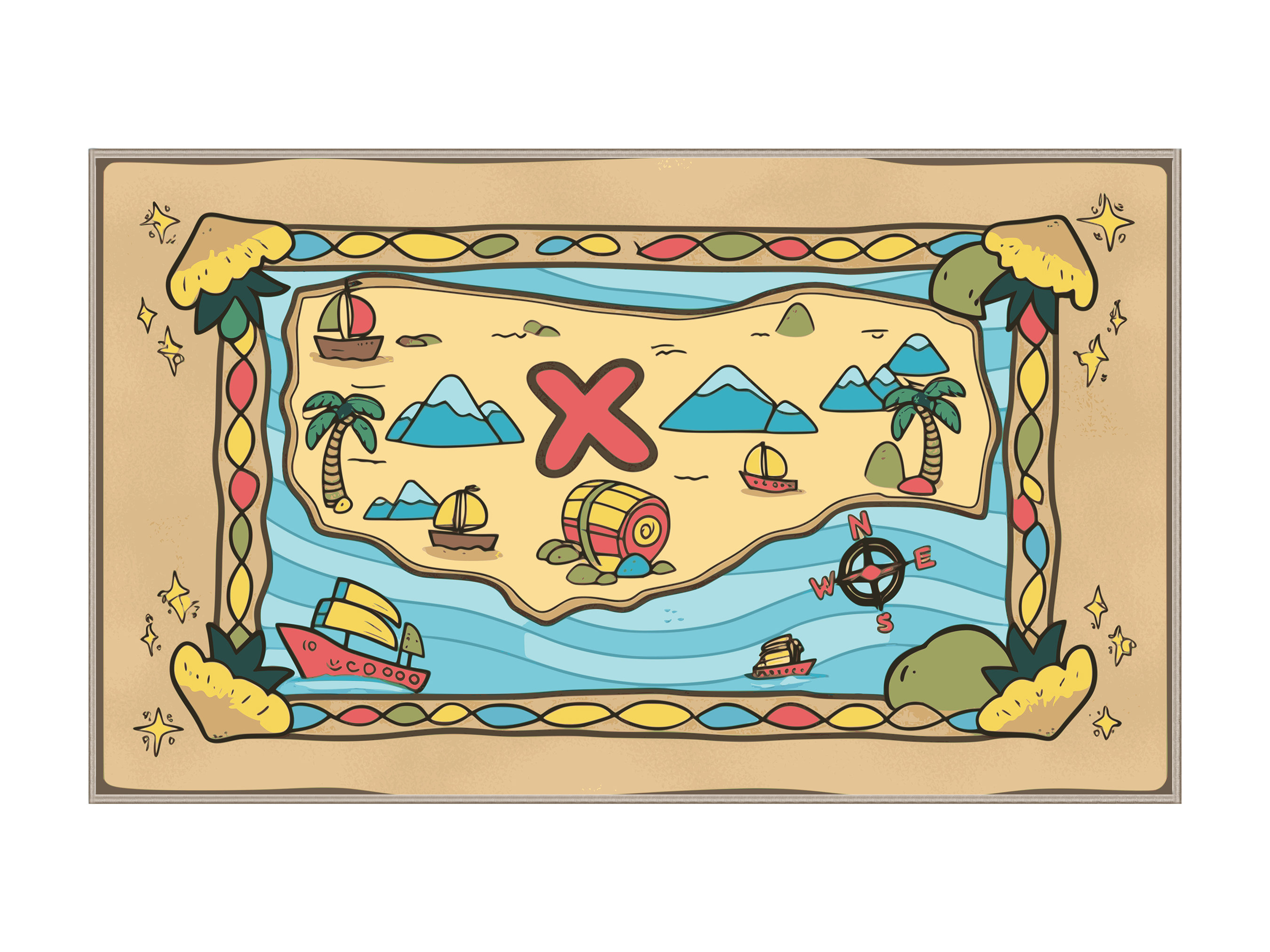 Sunside Sails Washable Pirates Ocean Kids Rug_Pir013 | Wayfair
