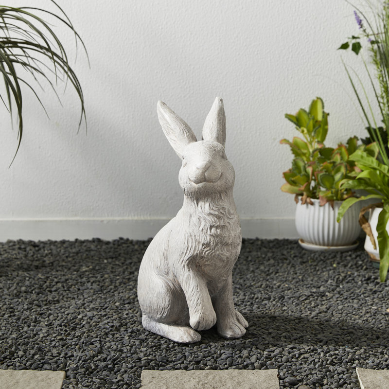 August Grove® 18"H MGO Sitting Rabbit Garden Statue | Wayfair