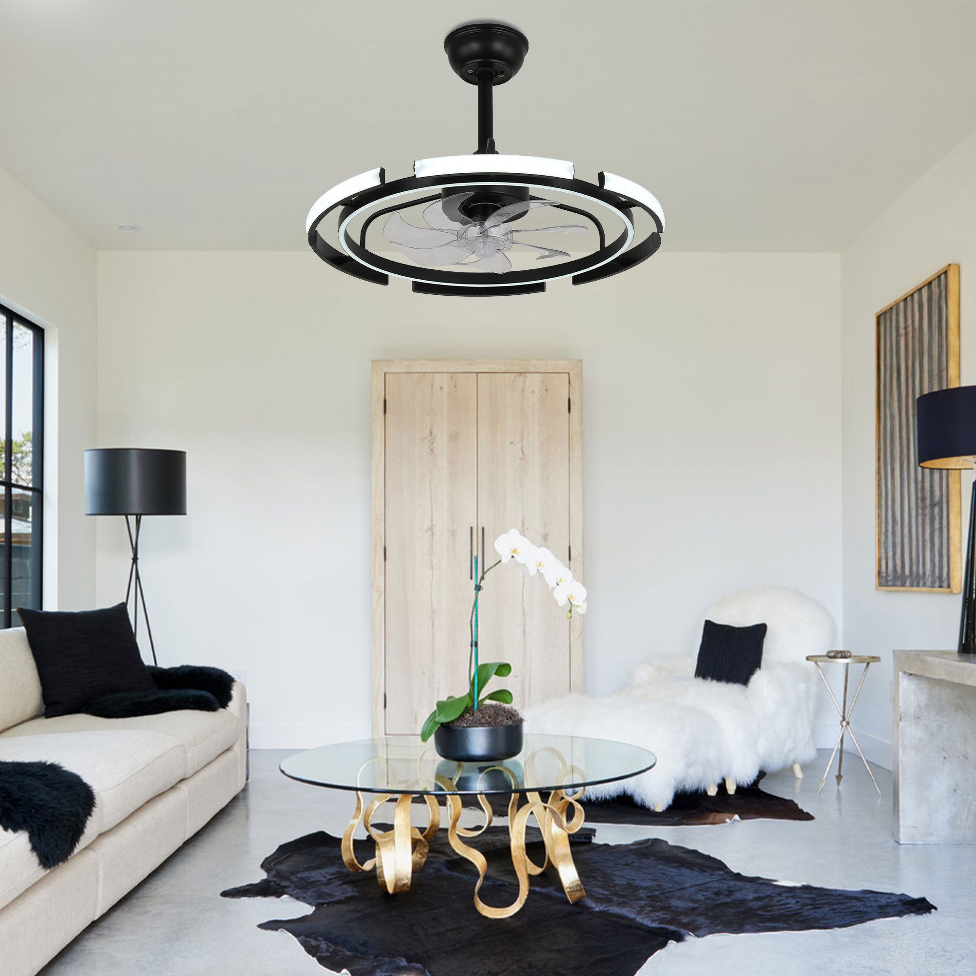 Wrought Studio Ludovico 24" DIY Shape Adjustable Ceiling Fan with ...