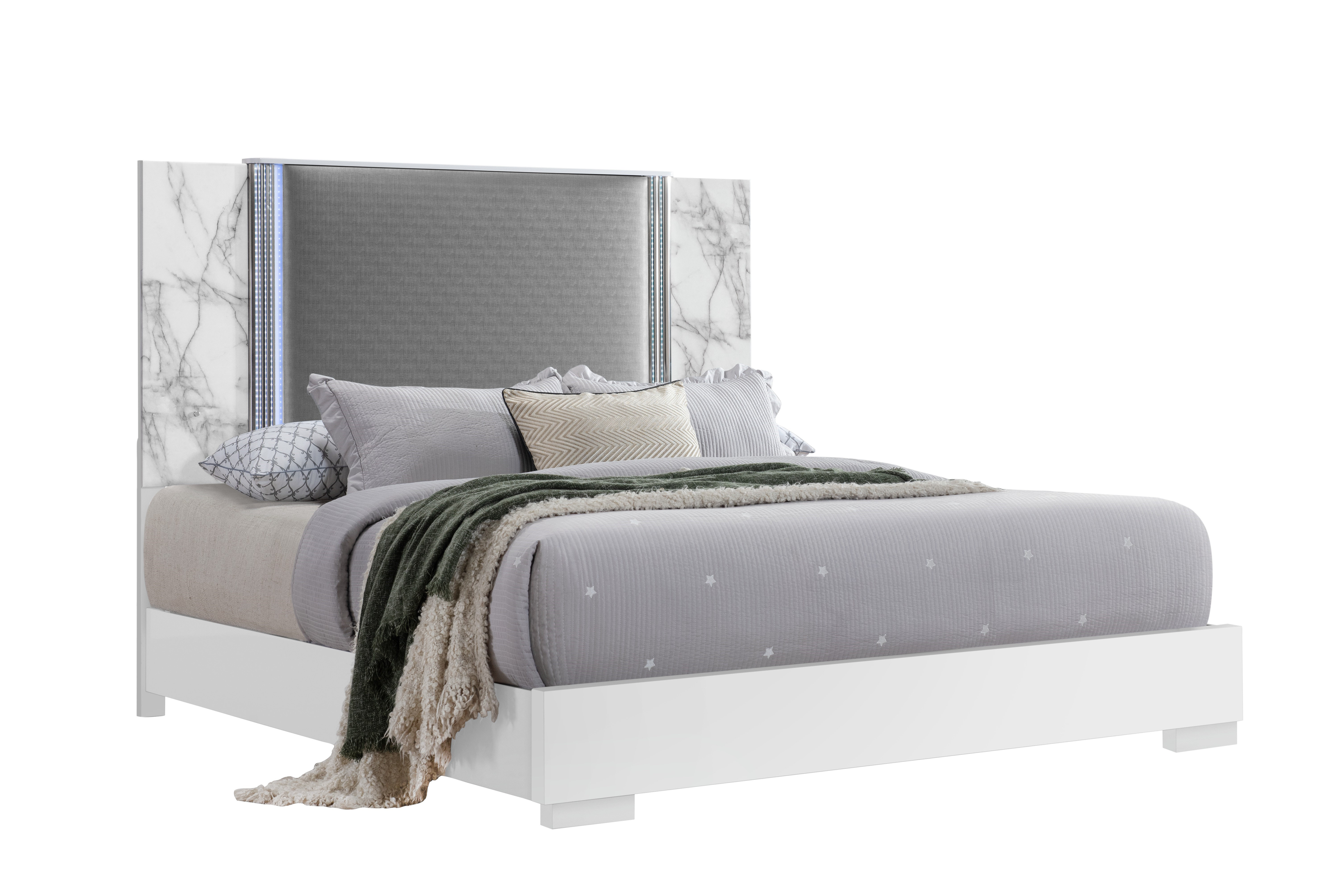 Everly Quinn MOON WHITE MARBLE 5PC BEDROOM SET - Wayfair Canada