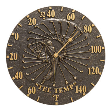 Taylor 14'' Outdoor Clock Thermometer & Reviews | Wayfair