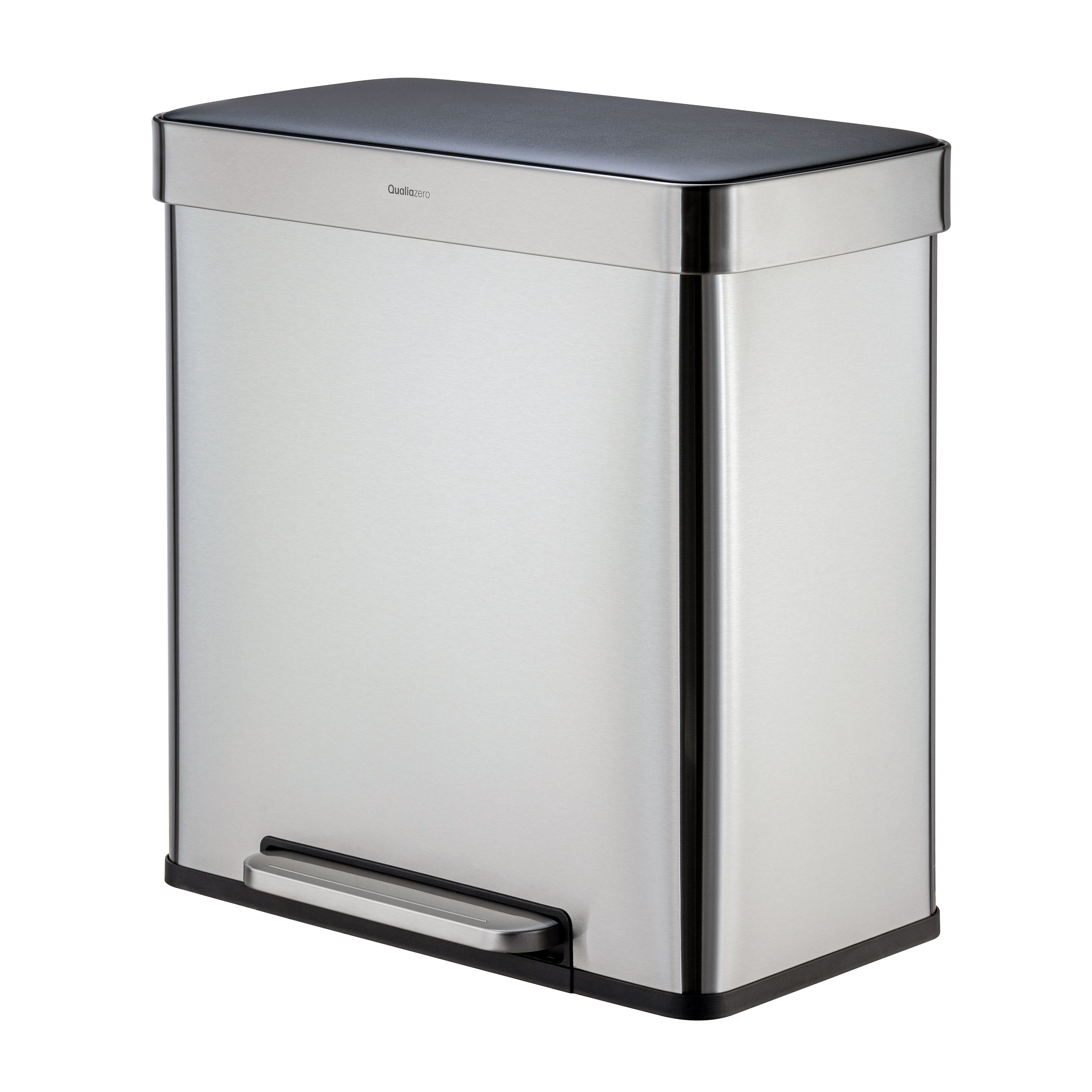 Qualiazero 16 Gallon Stainless Steel Multi-Compartment Recycling Bin et ...