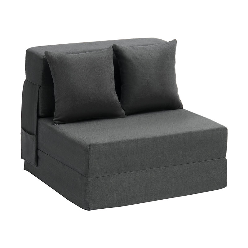 Ebern Designs Folding Sofa Bed 3-in-1 Foldable Couch Bed with 2 Pillows ...