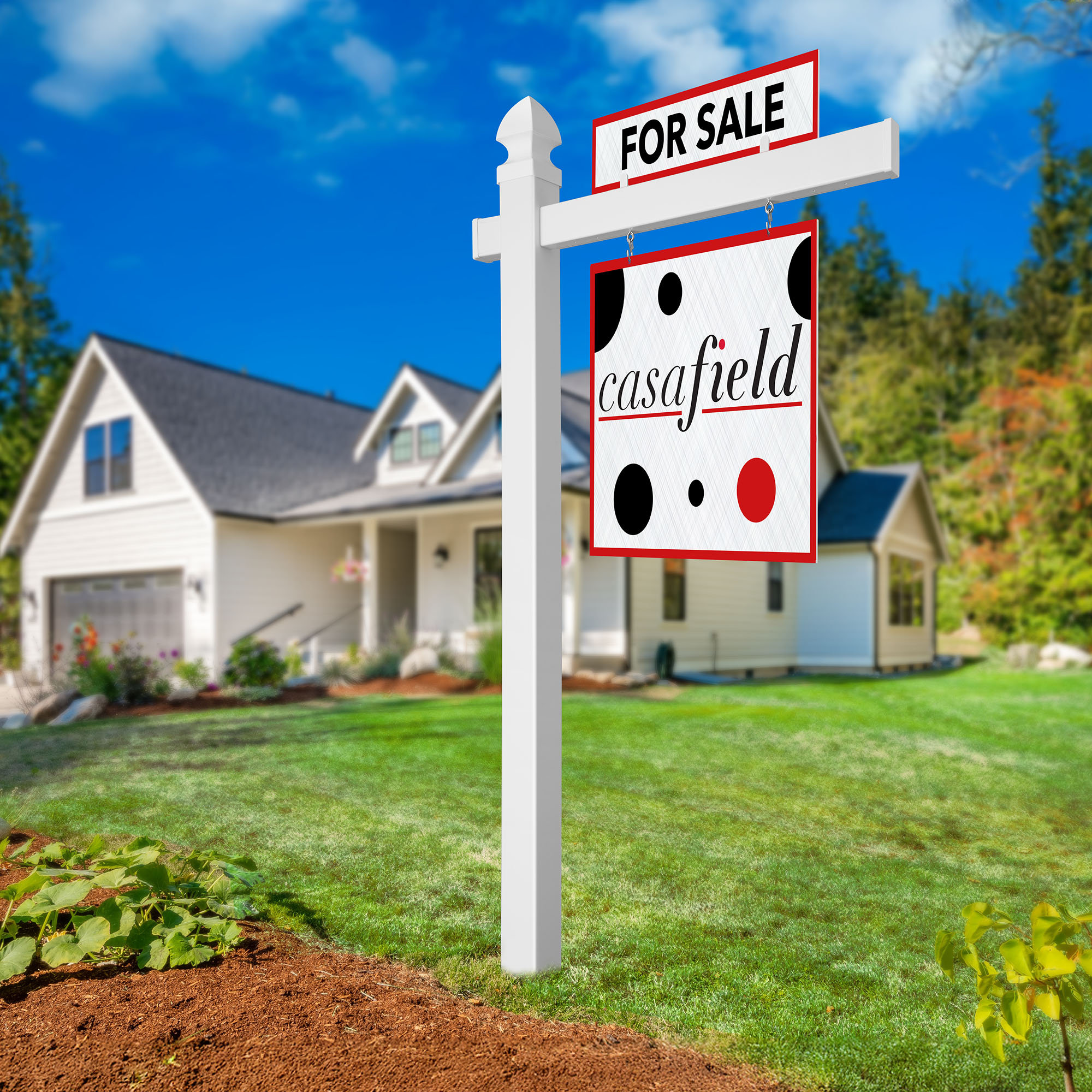 Casafield Real Estate Sign Post for Open House and Yard Sale Signs with ...