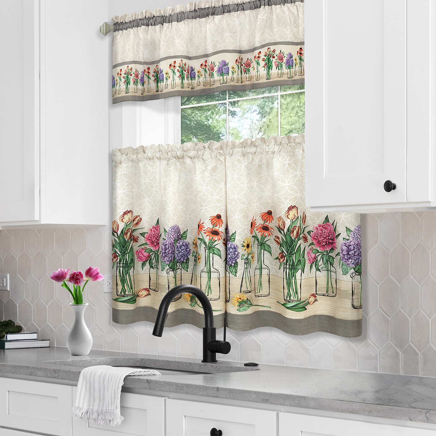 Winston Porter Rothana 58'' W Kitchen Curtain | Wayfair