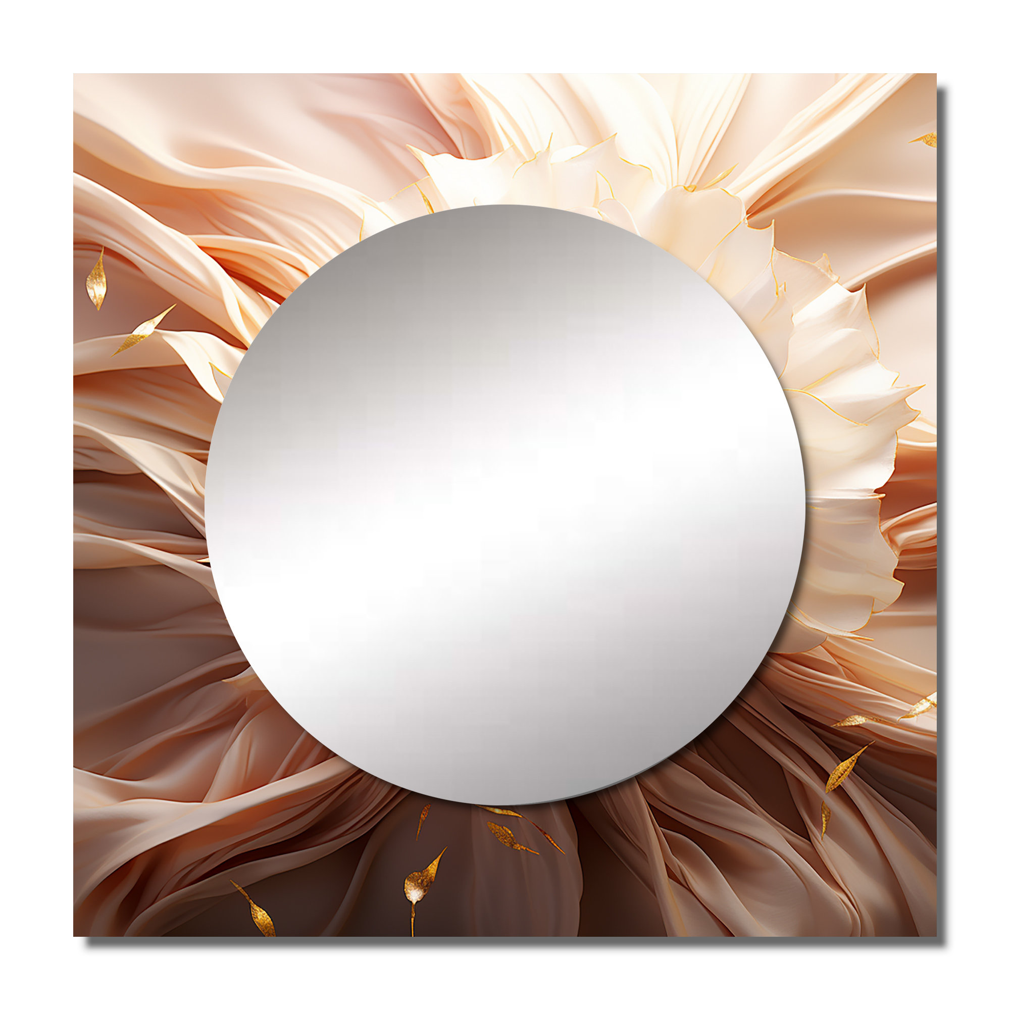 Design Art Liquid Flower Art Delicate White & Light Pink I - Abstract ...