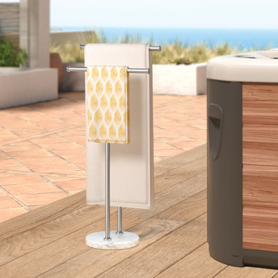 KES Standing Towel Rack For Bathroom Floor, 2-Tier Free Standing Towel ...