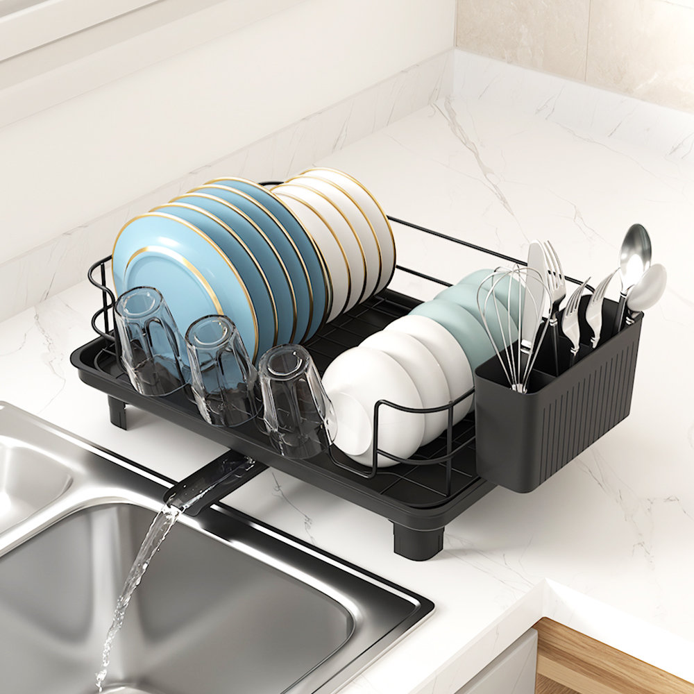 Rebrilliant Carbon Steel Dish Drainer with Rotating Telescopic Drainage ...