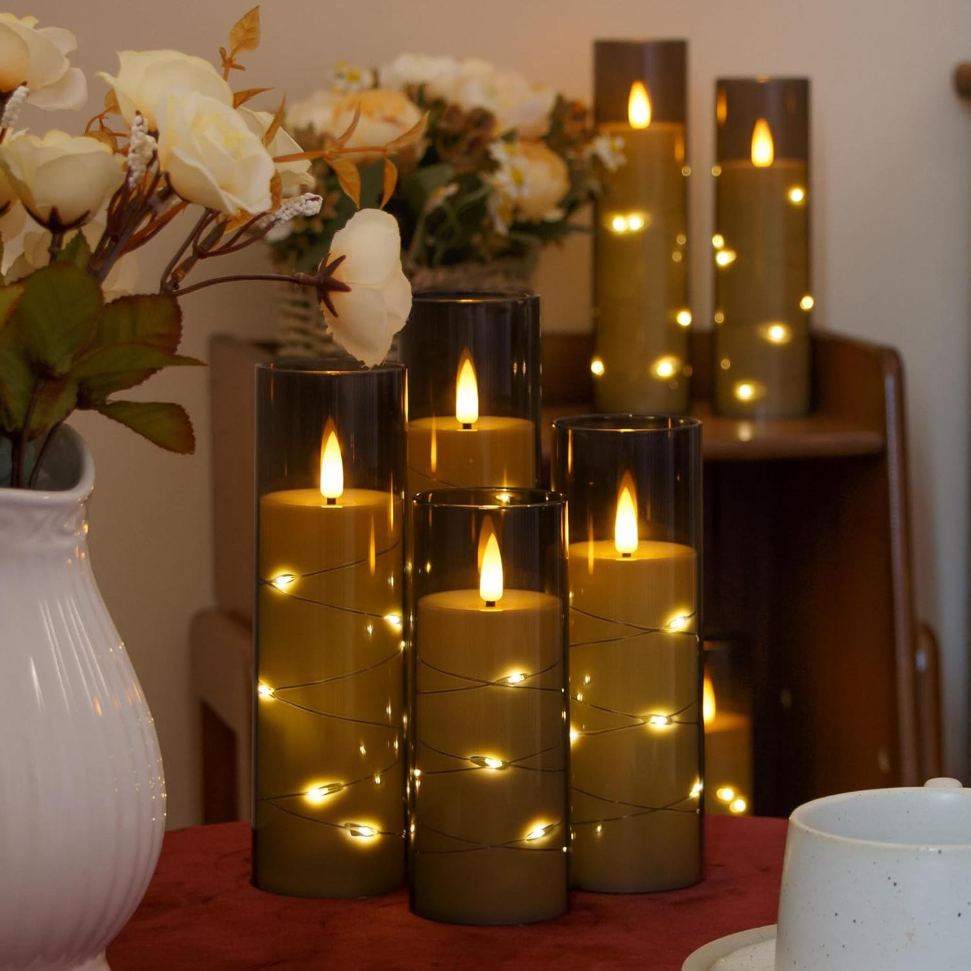 The Holiday Aisle® LED Battery Operated Star String Remote Candles ...