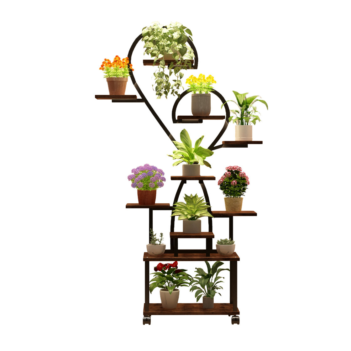 17 Stories (Heart Shape) Plant Stand Indoor With Grow Lights, Tiered ...