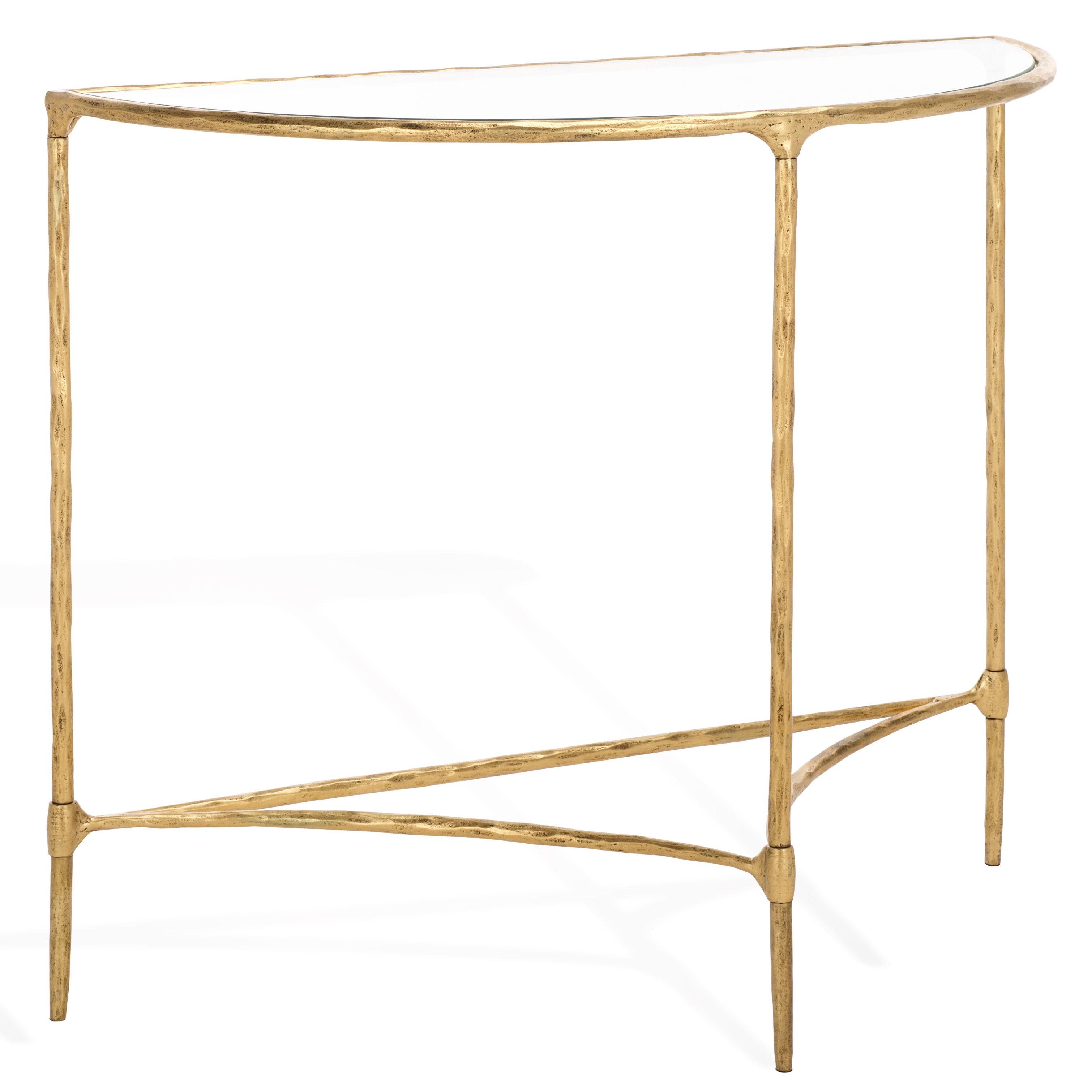 Mercer41 Alderman Metal And Glass Half Moon Console Table | Wayfair