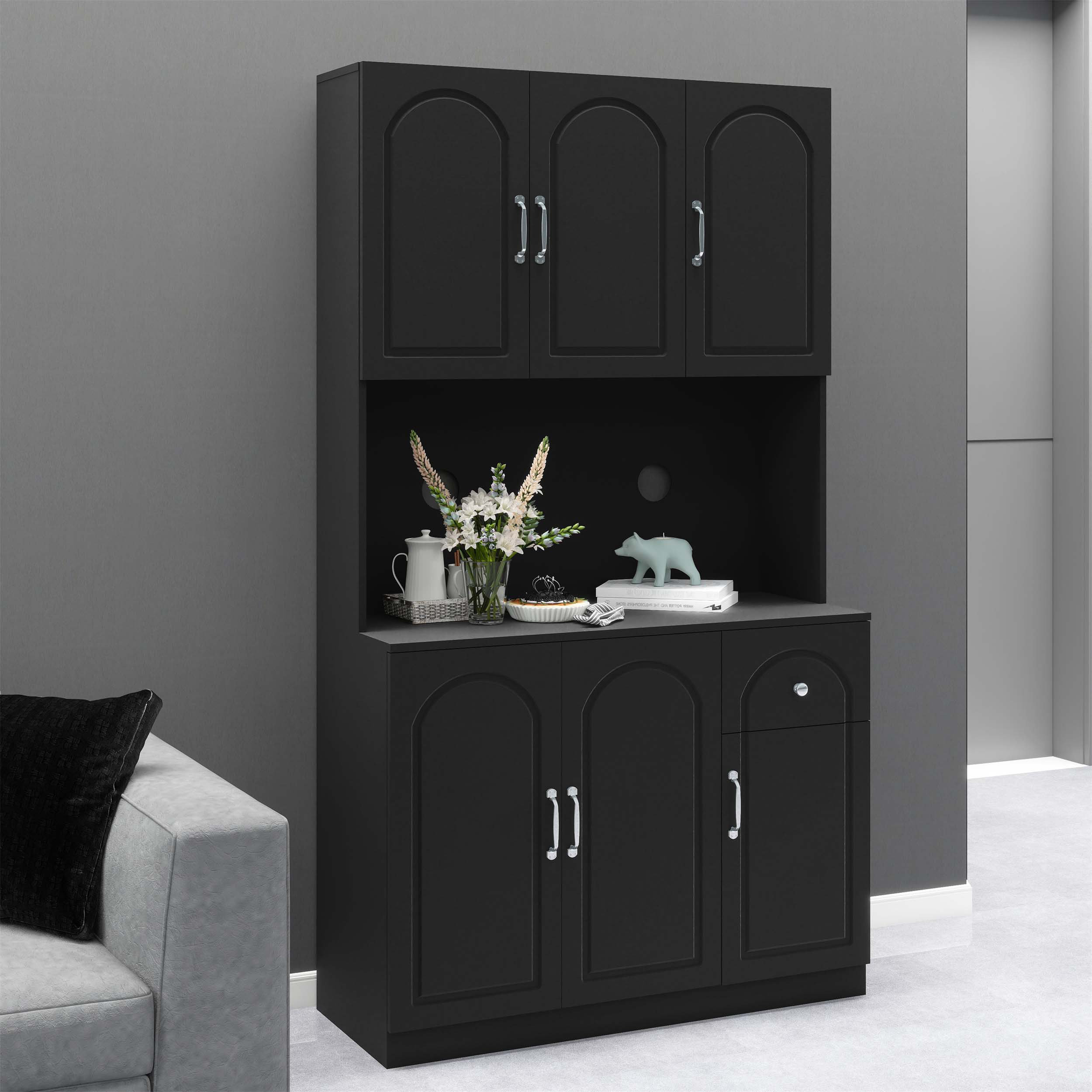 Ophelia & Co. 71 Inch Freestanding Kitchen Pantry Cabinet with ...