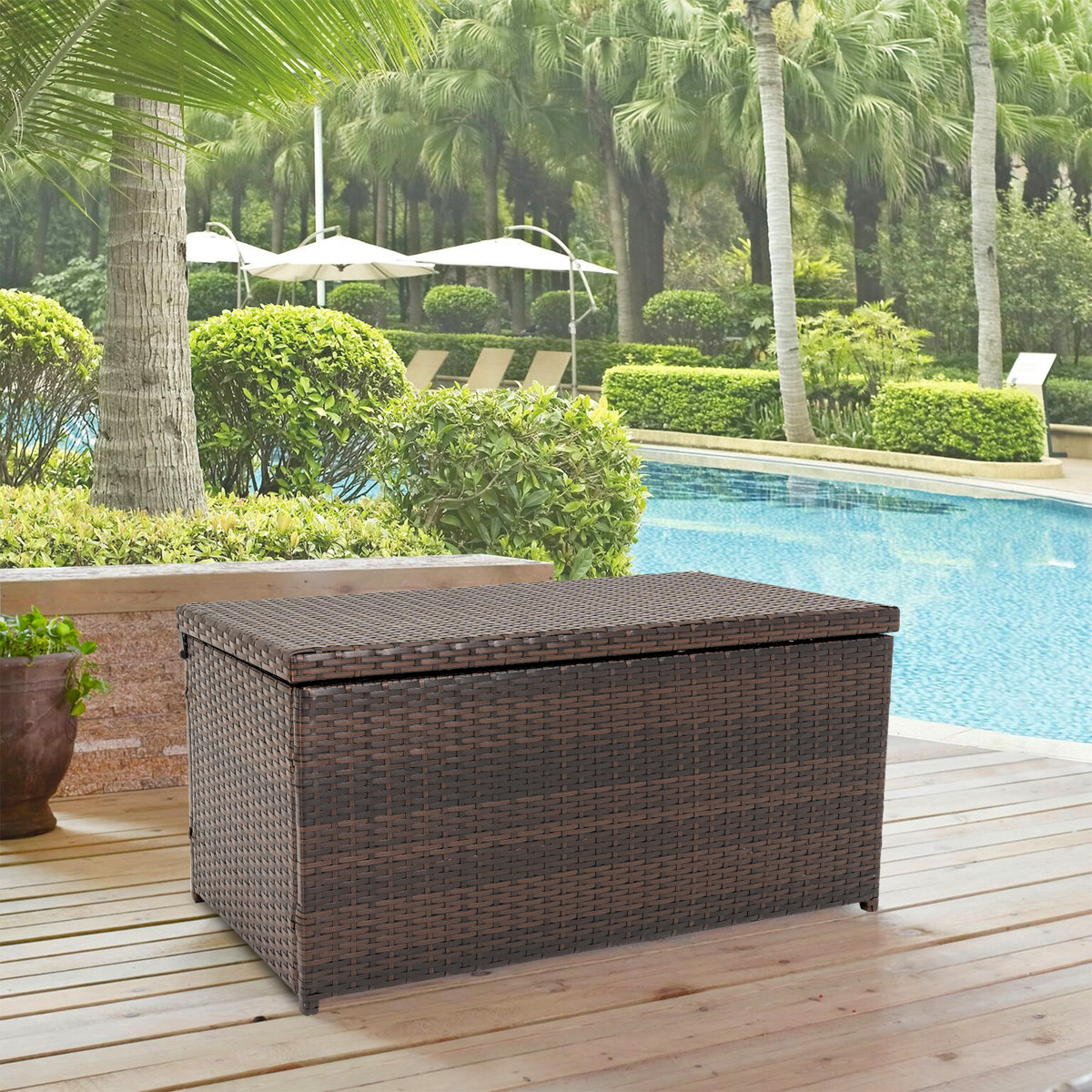 Harbourside 60 Gallon Wicker Deck Box & Reviews | Wayfair