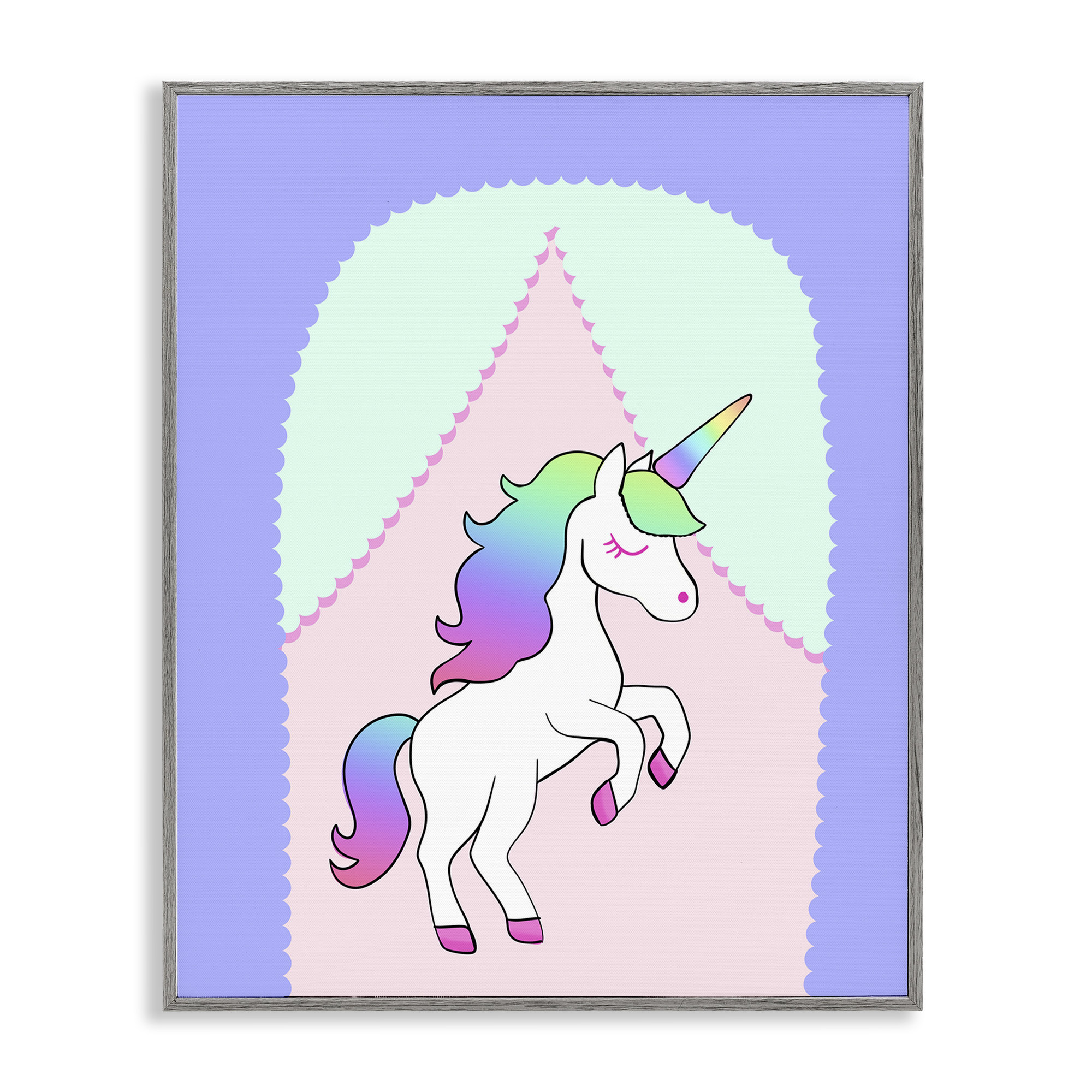 Mercer41 Fantasy Unicorn in Pastels Framed Giclee, design by Pooja Dave ...