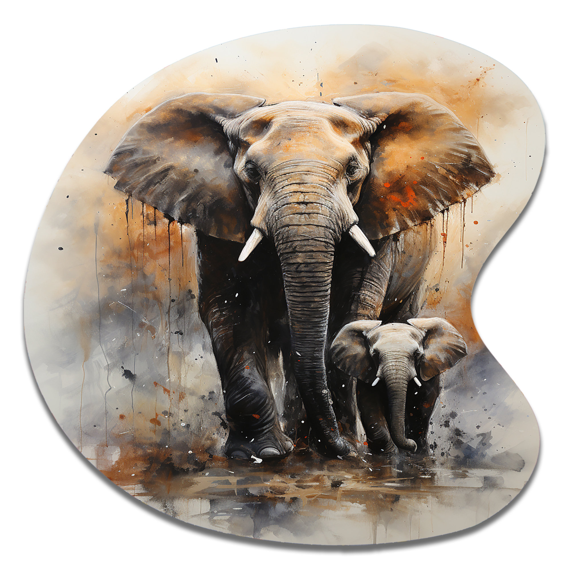 Bungalow Rose Elephant Gentle Giants Elephants II - Elephant Drop Shape ...