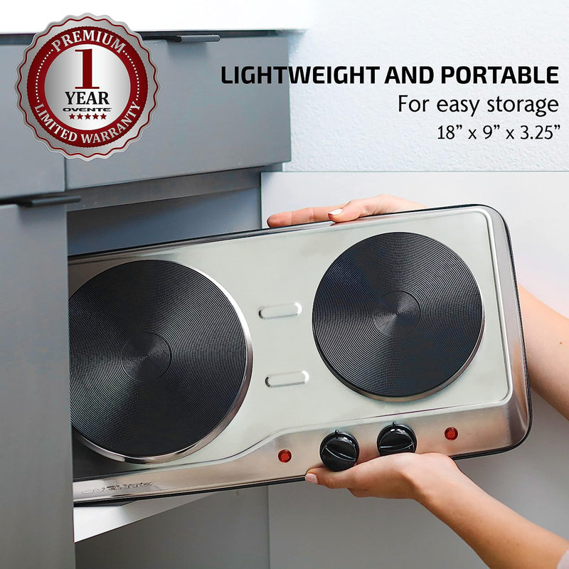 OVENTE Electric Double Cast Iron Burner & Reviews | Wayfair