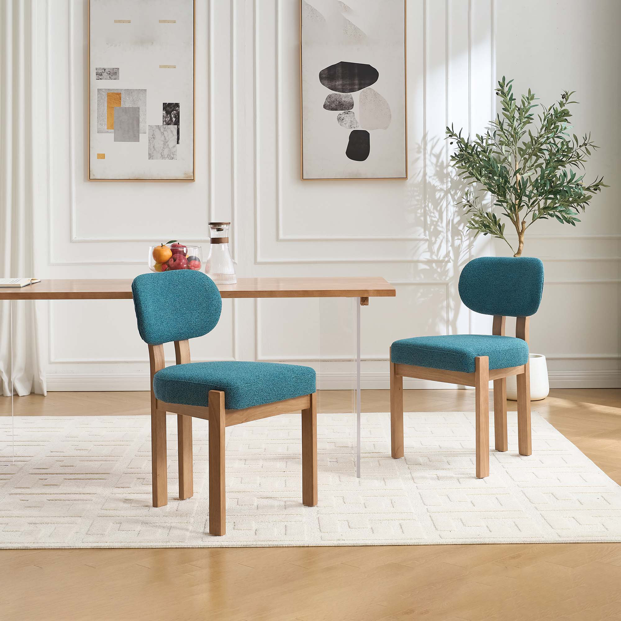 Williston Forge Wooden Dining Chairs Set Of 2 | Wayfair