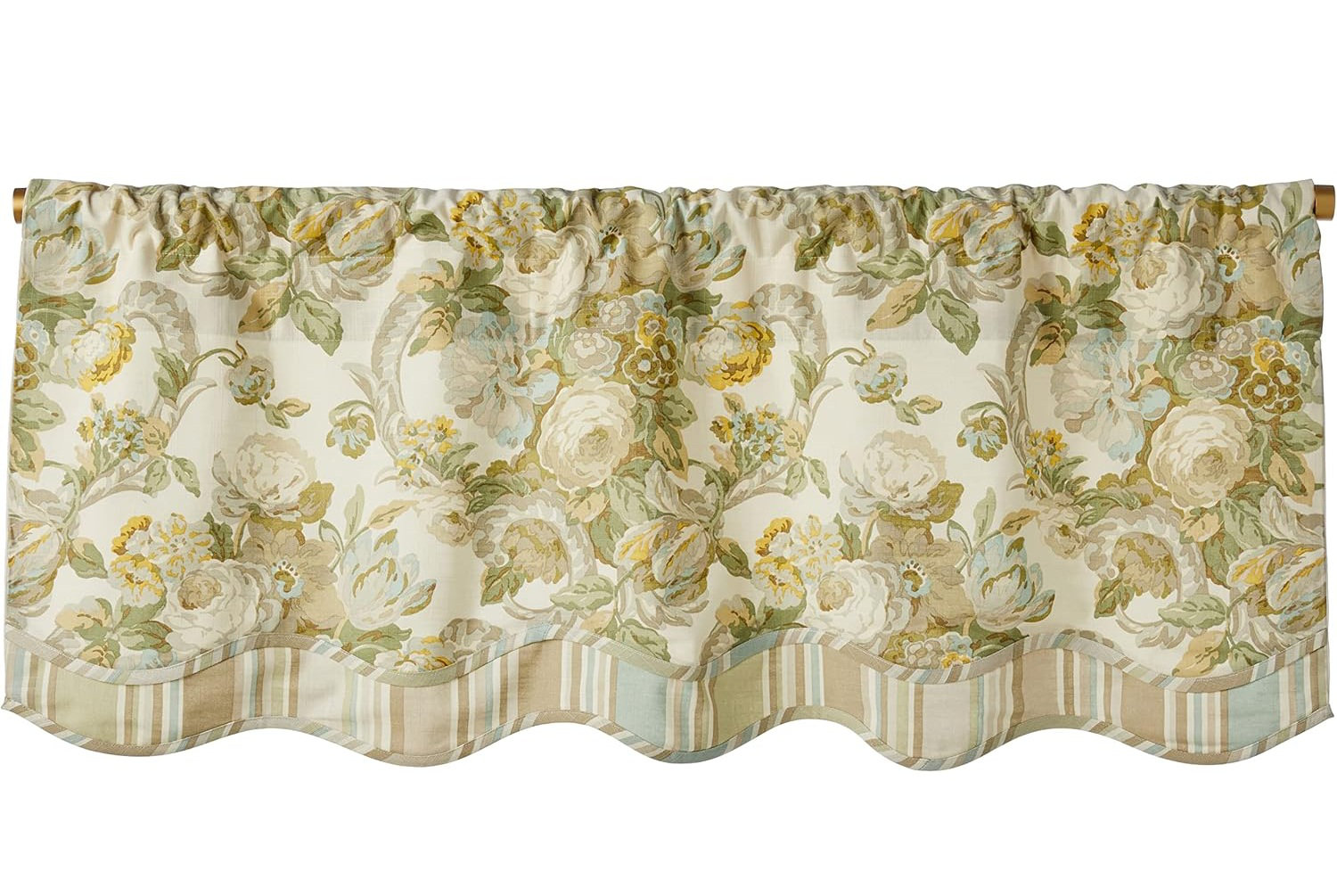 Nivozu Modern Farmhouse Floral Rod Pocket Valance | Wayfair