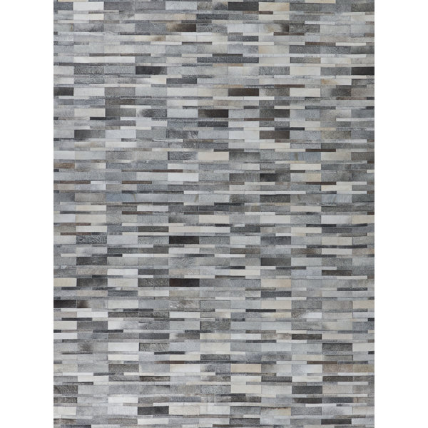 Exquisite Rugs Natural Hide Cowhide Geometric Area Rug in Gray ...