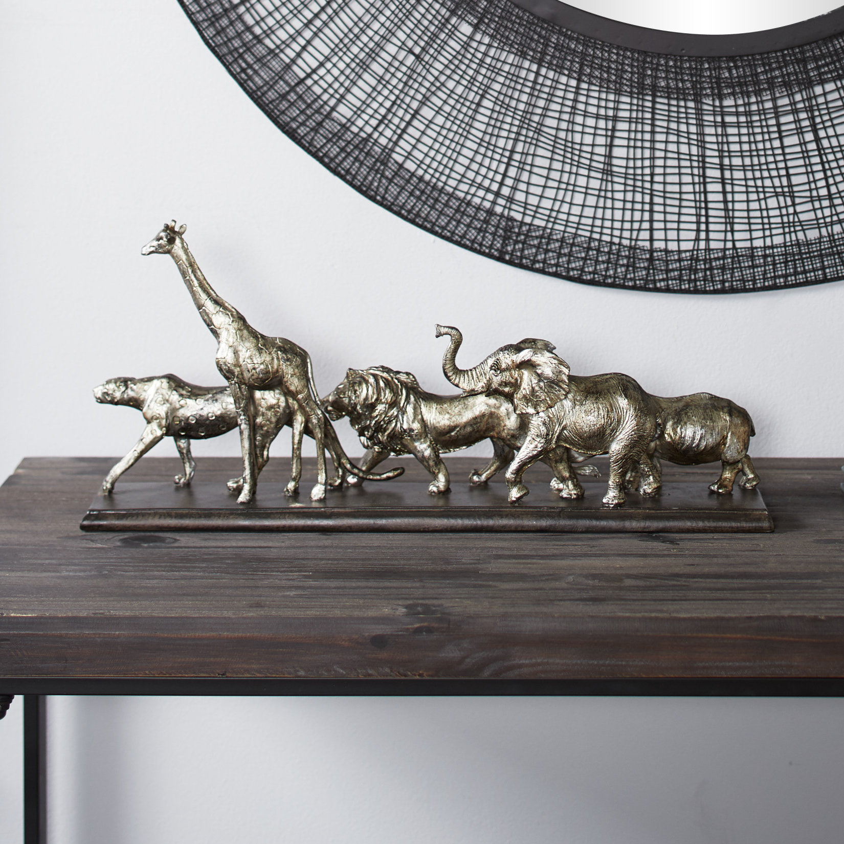 World Menagerie Starla Metallic Safari Animal Table Decor Figurine ...