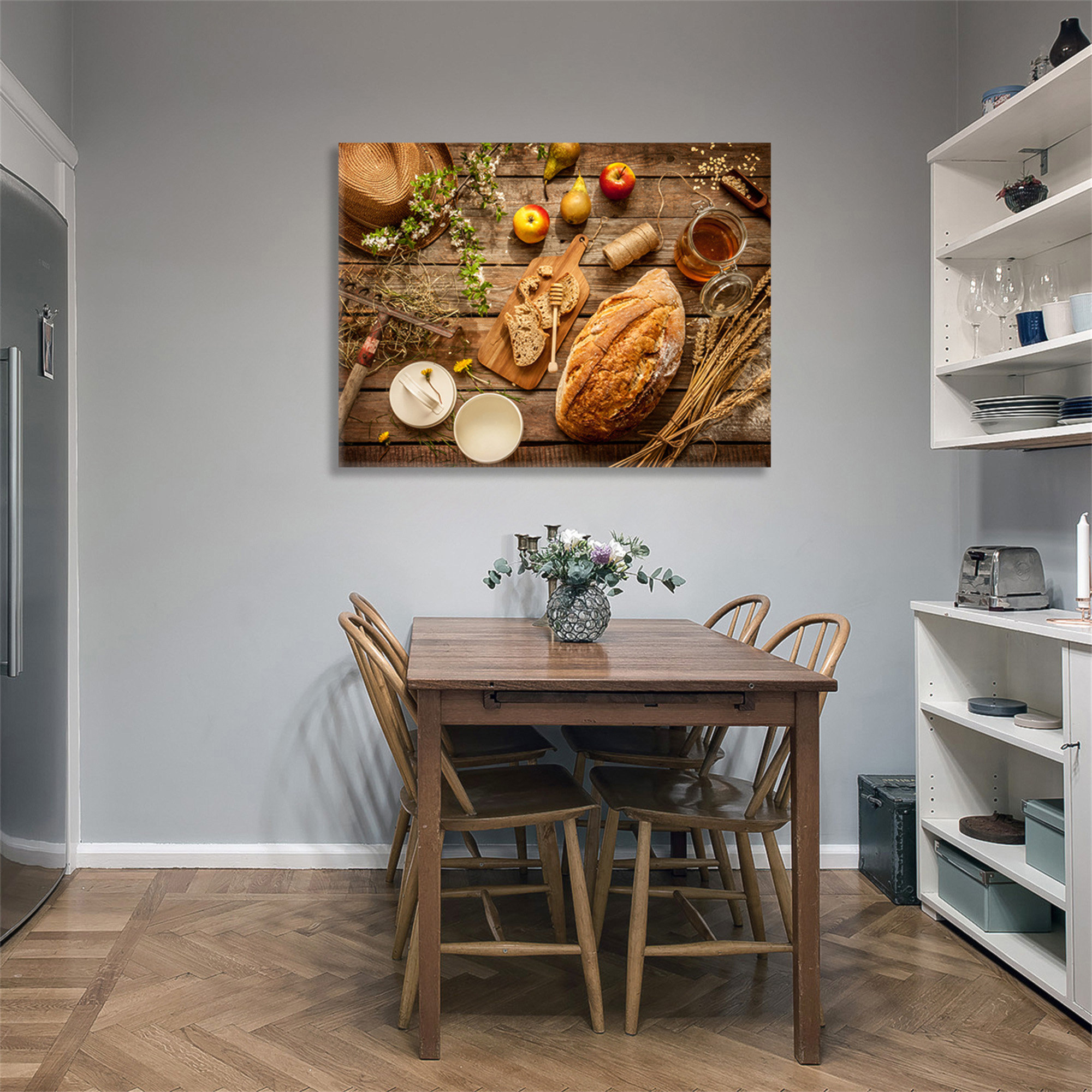 Gracie Oaks Framed Canvas Wall Art Decor Bread Painting, Still Life ...