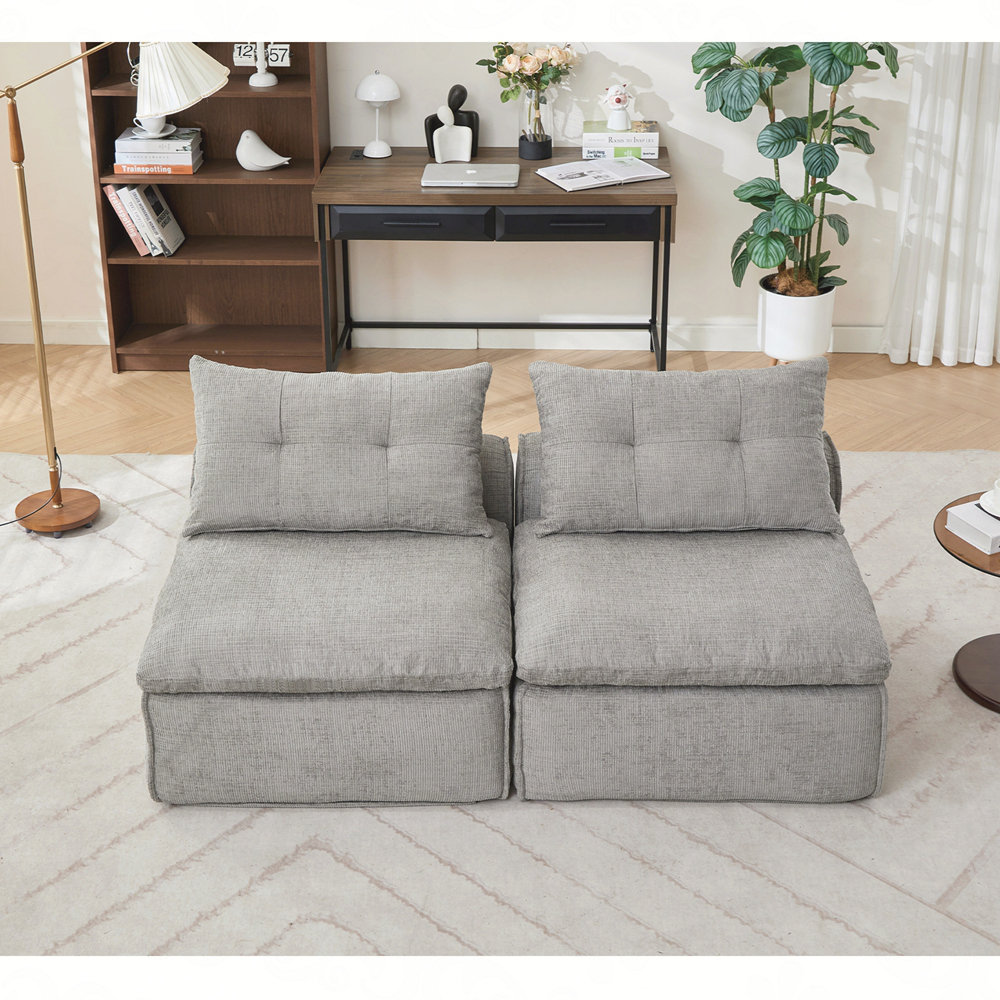 Latitude Run® Modular Sofa,No Armrests,At will DIY, Chenille Fabric ...