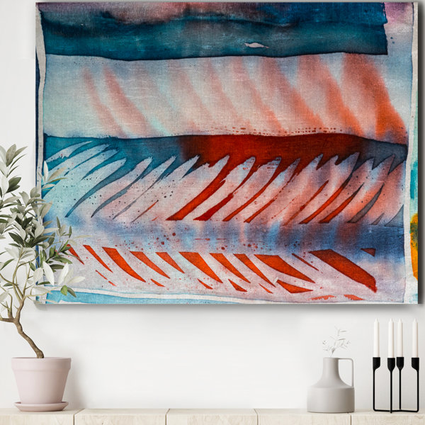 East Urban Home " Blue And Red Batik Impression " - Wayfair Canada