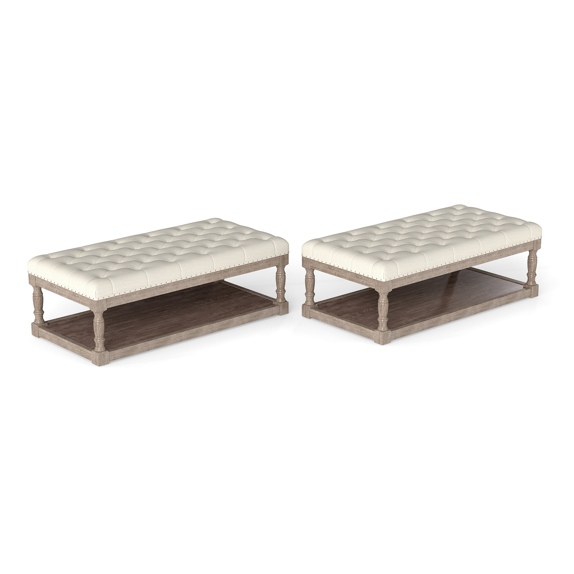Wildon Home® 48" Wide Tufted Rectangle Cocktail Ottoman (Set of 2 ...