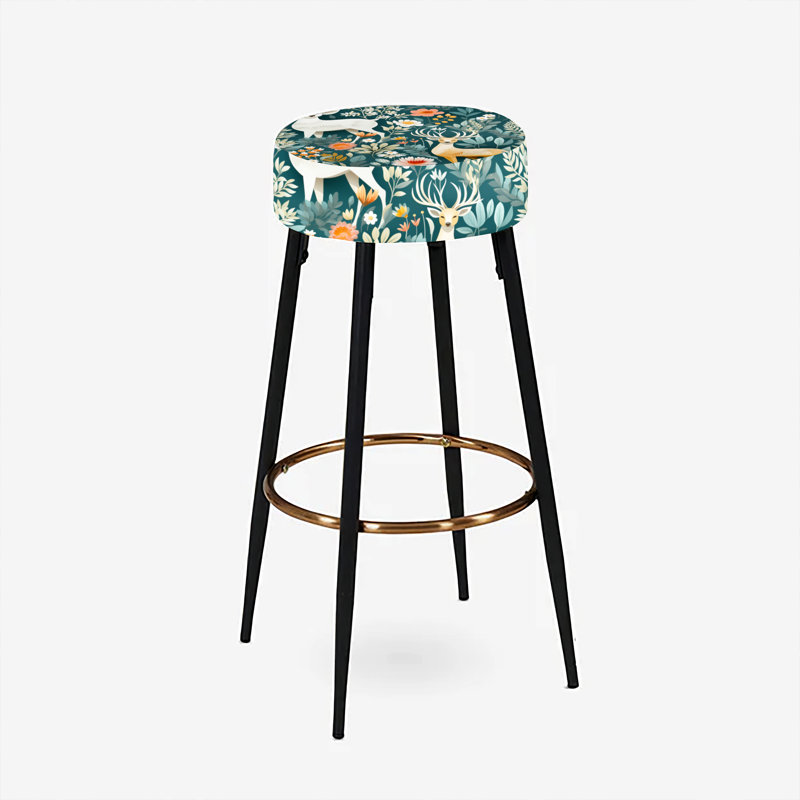 Redwood Rover Canvey - Animal Print Bar Stools Set Of 2 | Wayfair