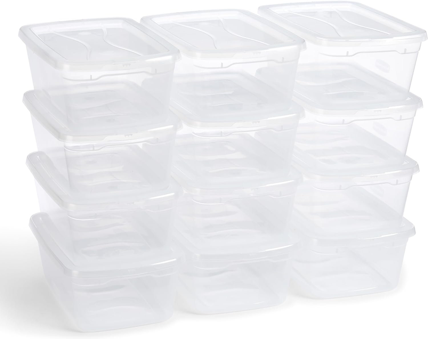 Rubbermaid Cleverstore 6 Qt Clear Storage Containers, 12 Pack ...