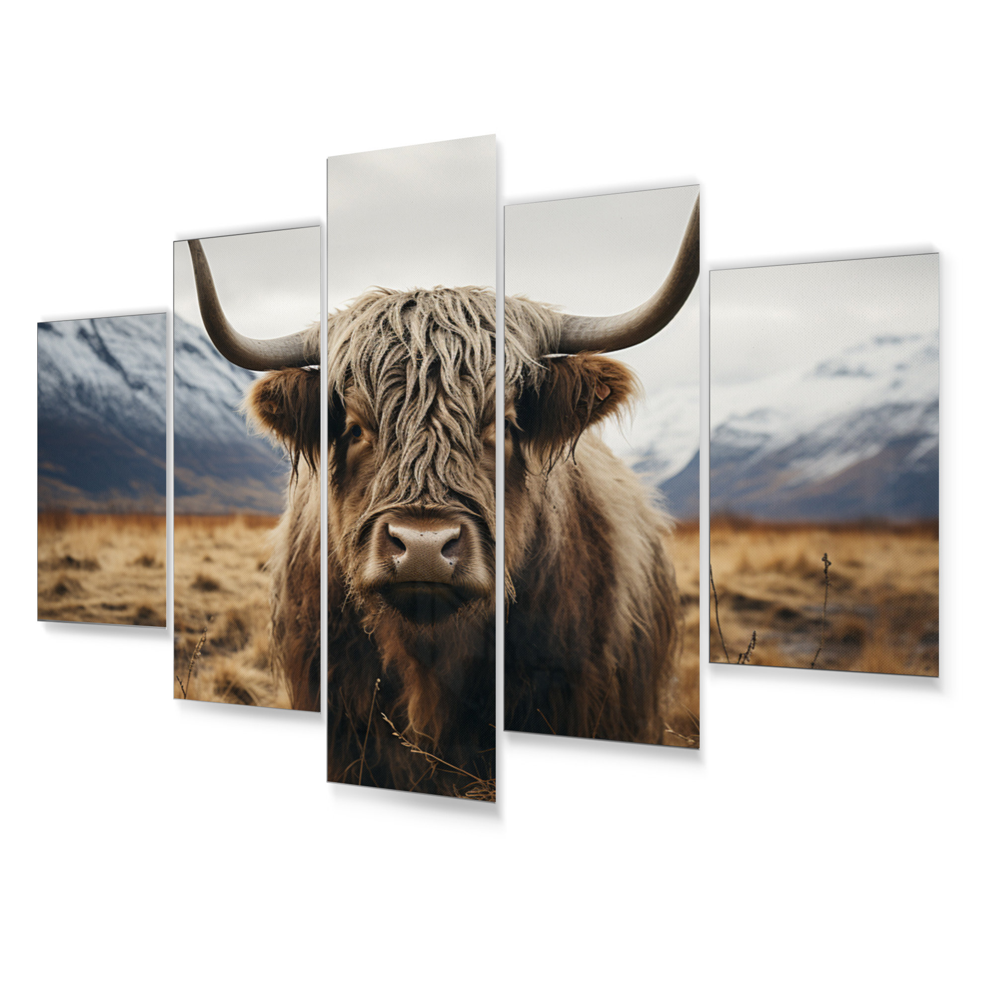Union Rustic Brown Yaks In Montain III - Yaks Metal Wall Decor Set ...