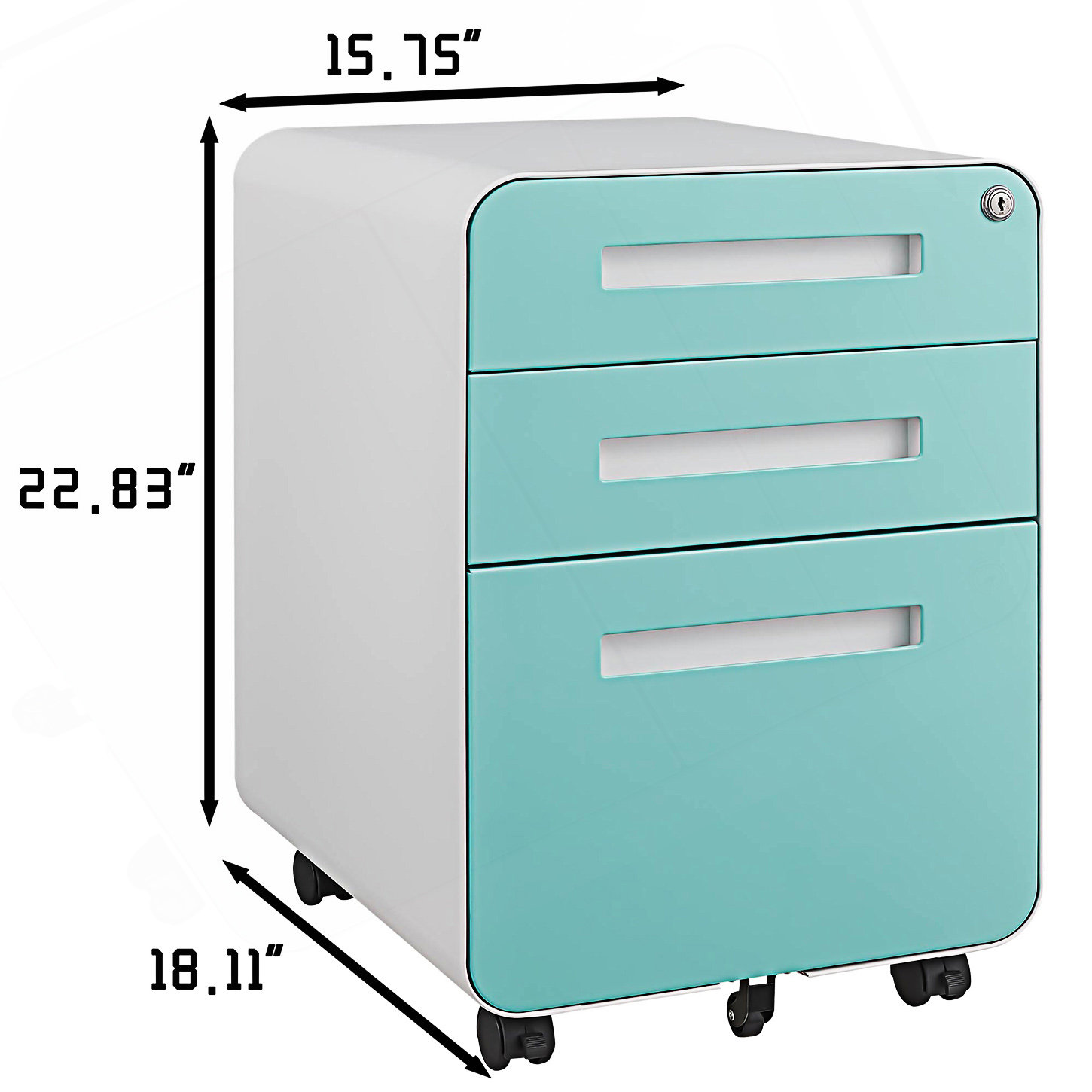 Ebern Designs 3 Drawer Mobile File Cabinet, Under Desk Storage Cabinet ...