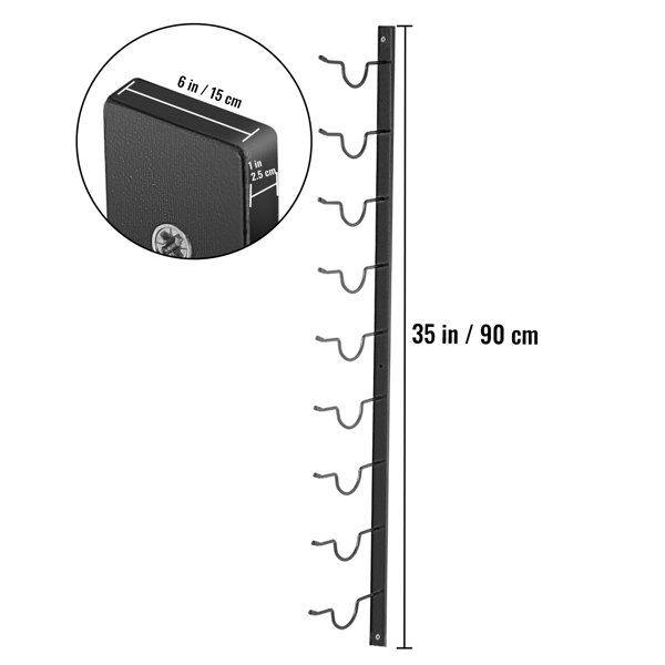 Prep & Savour 9 Bottles Metal Wall Mounting Wine Rack Stackable Storage ...