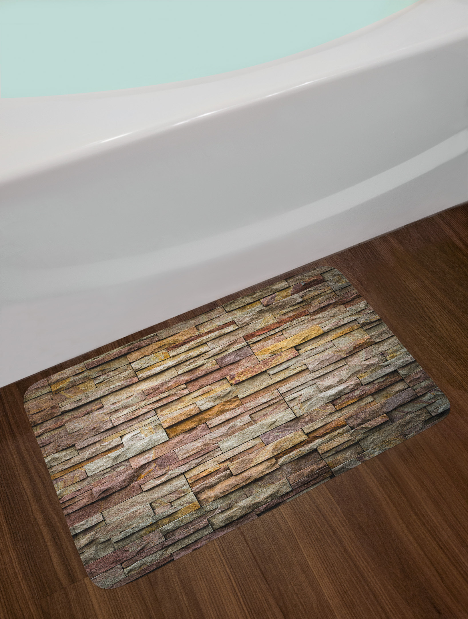 East Urban Home Urban Marble Bath Rug | Wayfair